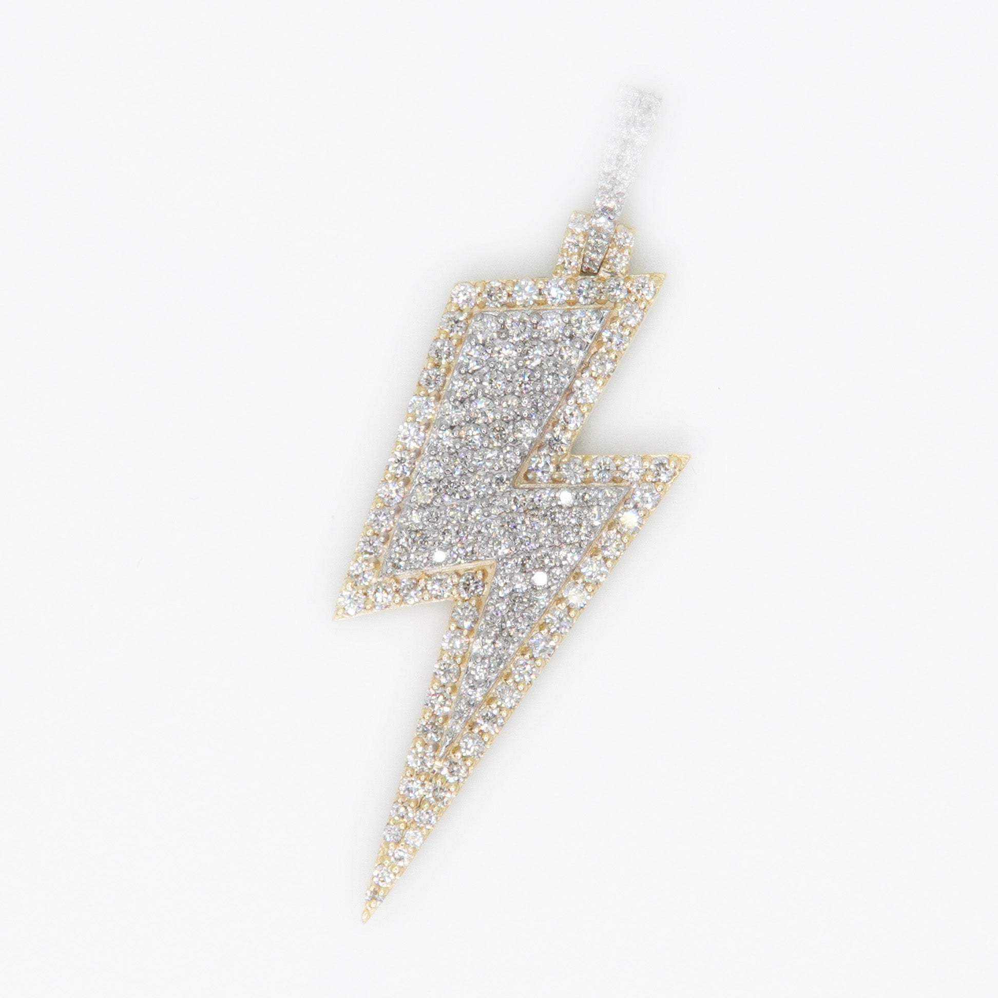 10k Solid Gold Diamond Lightning Bolt Pendant - 60111