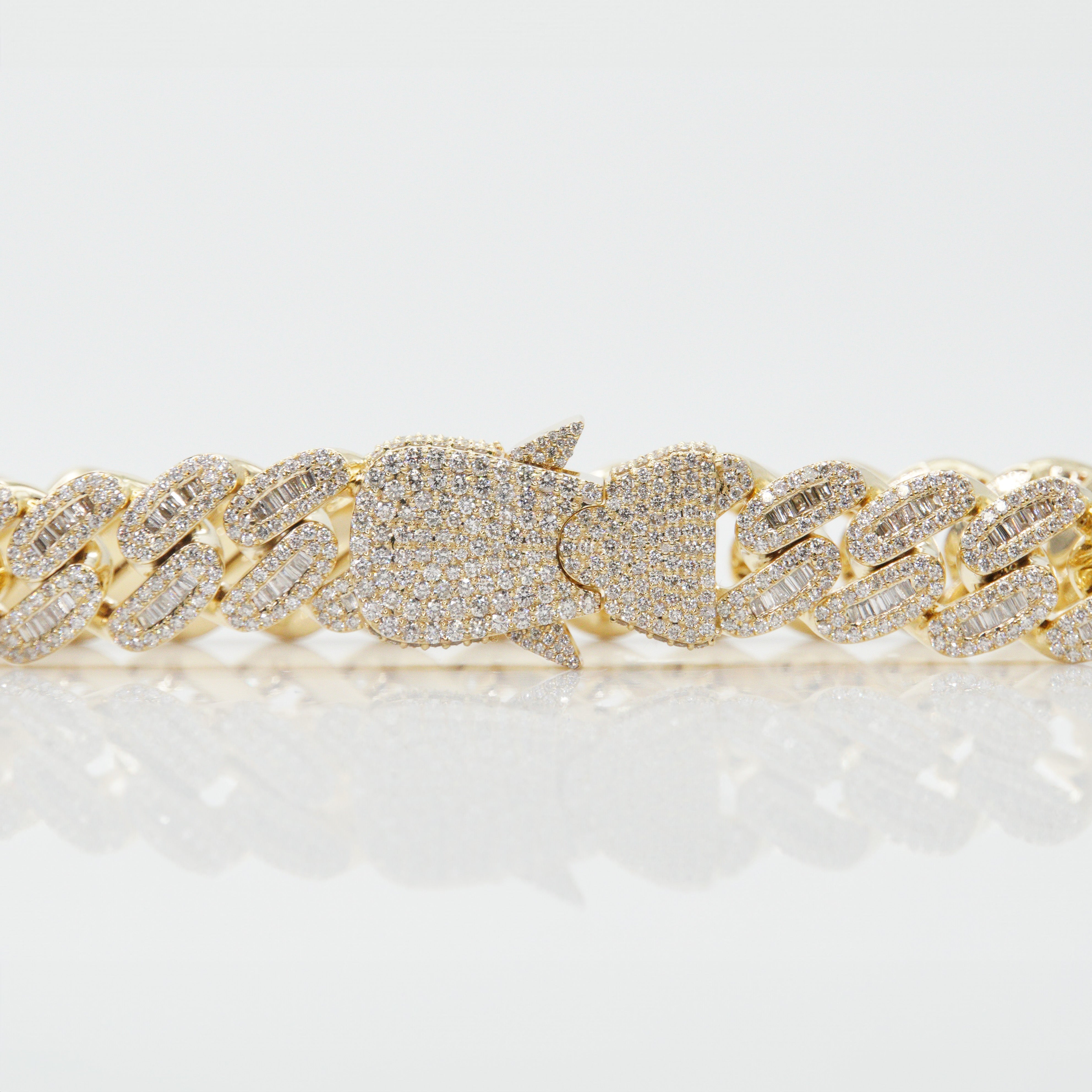 10k Solid Gold 12.5mm Designer Lock Cuban Bracelet - 20007