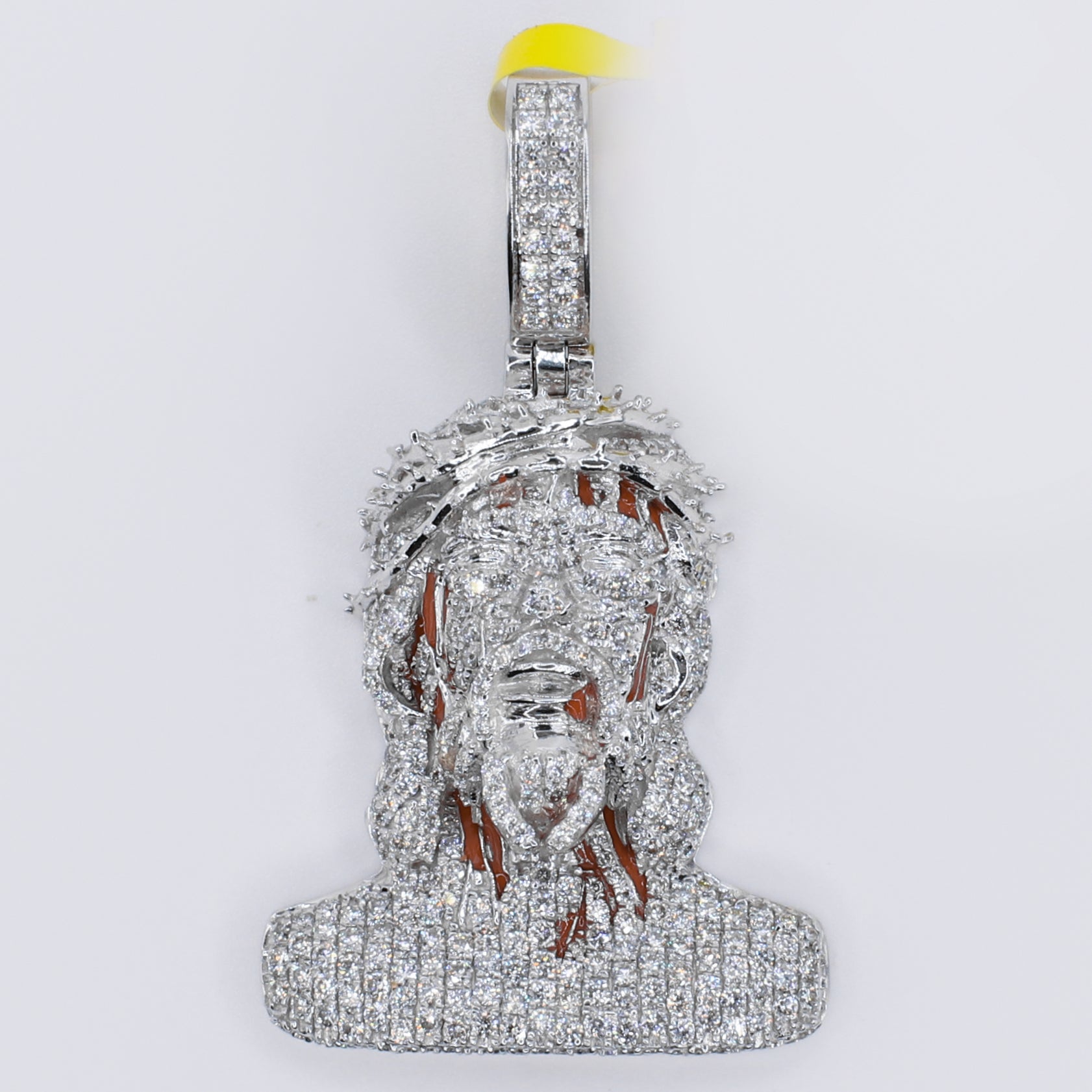 10k Solid Gold Diamond Bleeding Jesus Head Pendant - 60509
